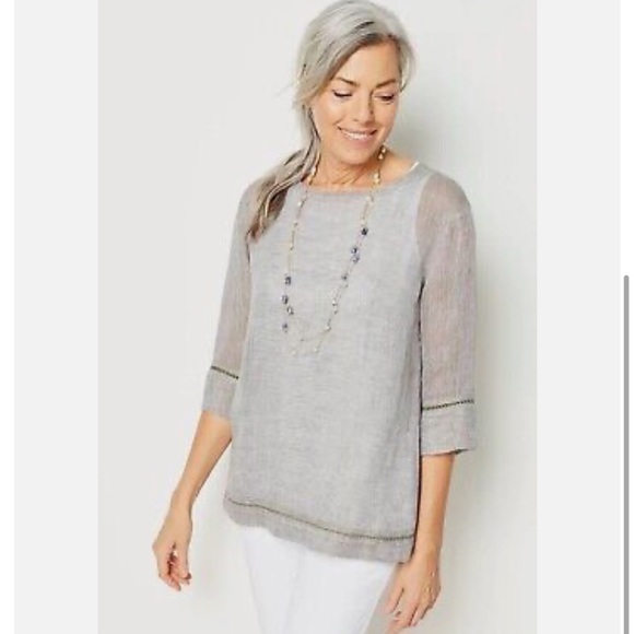 J. Jill | Tops | J Jill Perfect Relaxed Pure Jill Airy Weave Top | Poshmark